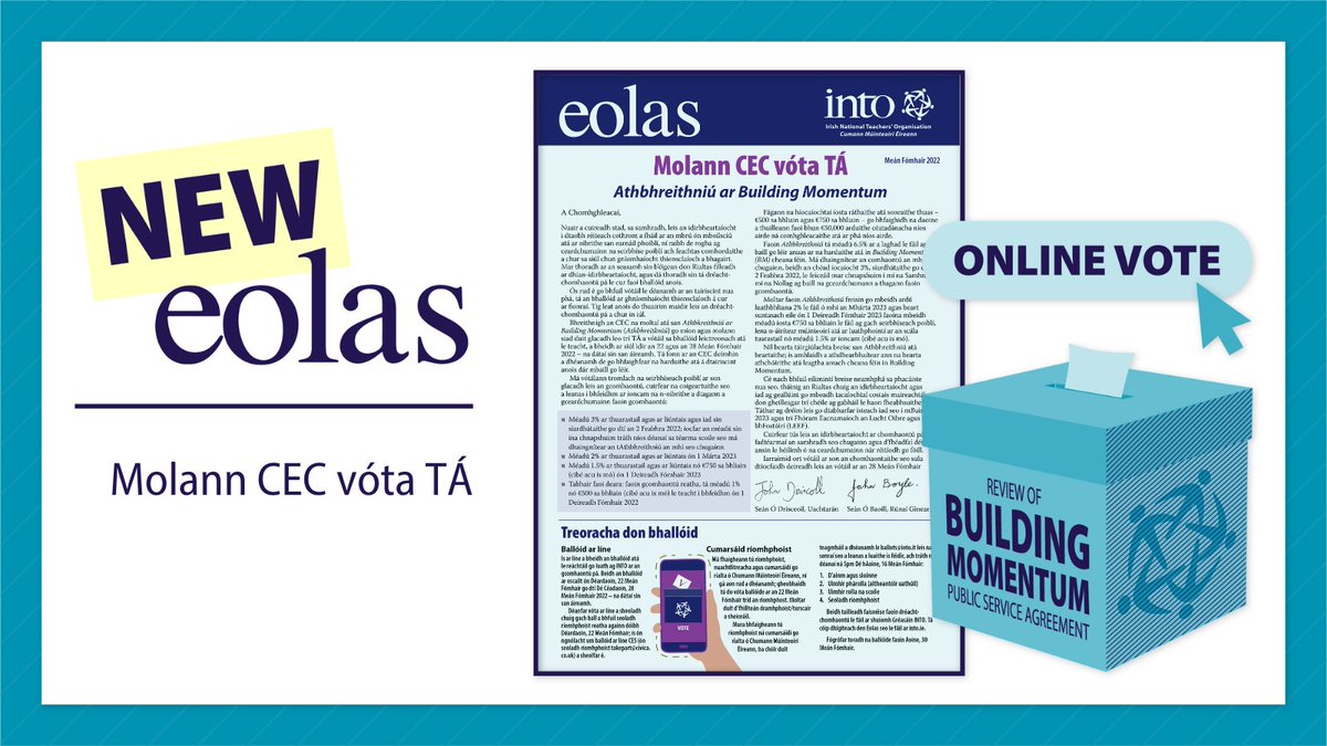 INTO (Irish National Teachers' Organisation) on Twitter: "Tá Eolas faisnéise eisithe againn ...