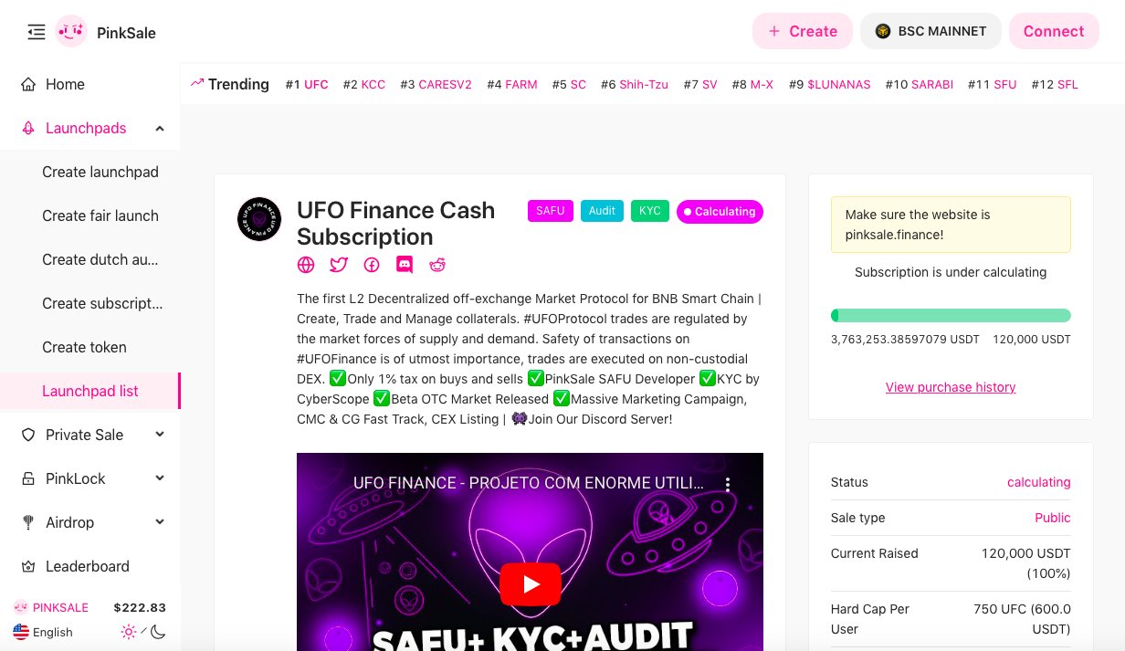 UFO Finance on Twitter: "WE ARE FILLED, 3,763,253 USDT!🎉🎉 We congratulate everyone on ending UFO ...