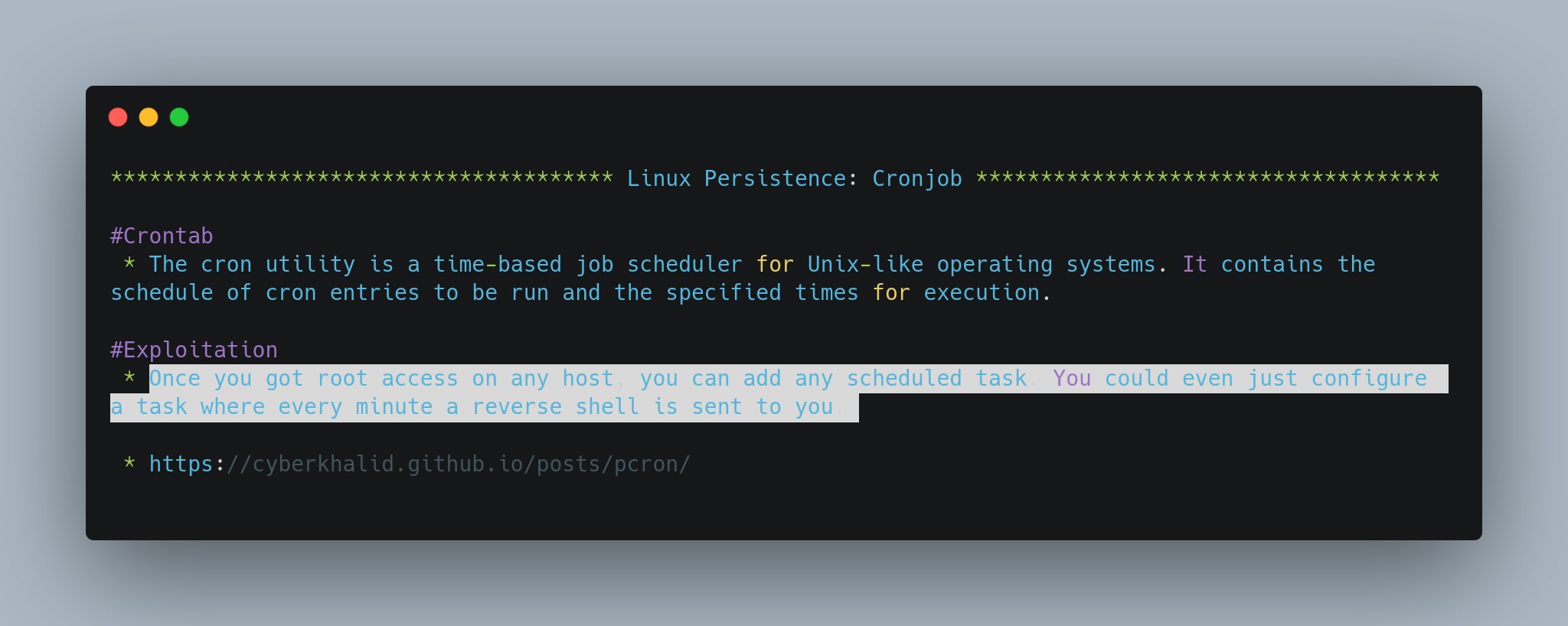 Khalid Maina on Twitter: "Once you got root access on any host, you can add any scheduled task ...