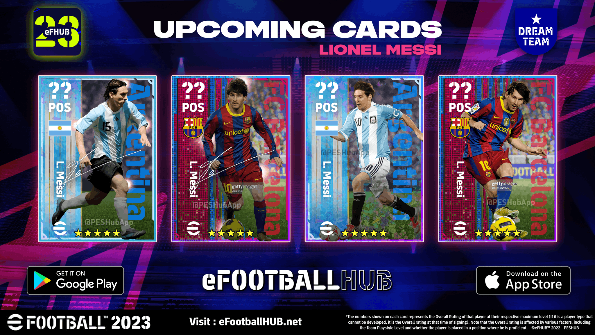 eFootballHUB on Twitter: "UPCOMING SPECIAL CARDS OF LIONEL MESSI? Note ...