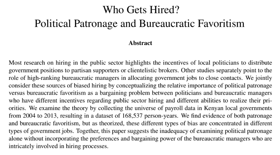 Political Patronage