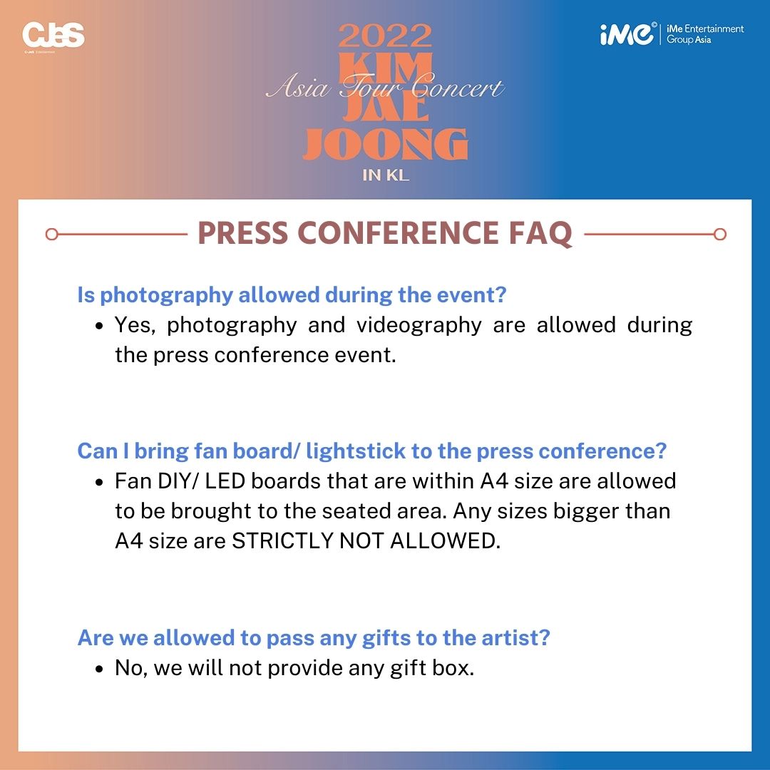 Malaysian Kpop Fans (MKF) on Twitter: "[FAQ] 2022 KIM JAE JOONG Asia Tour Concert in Kuala ...
