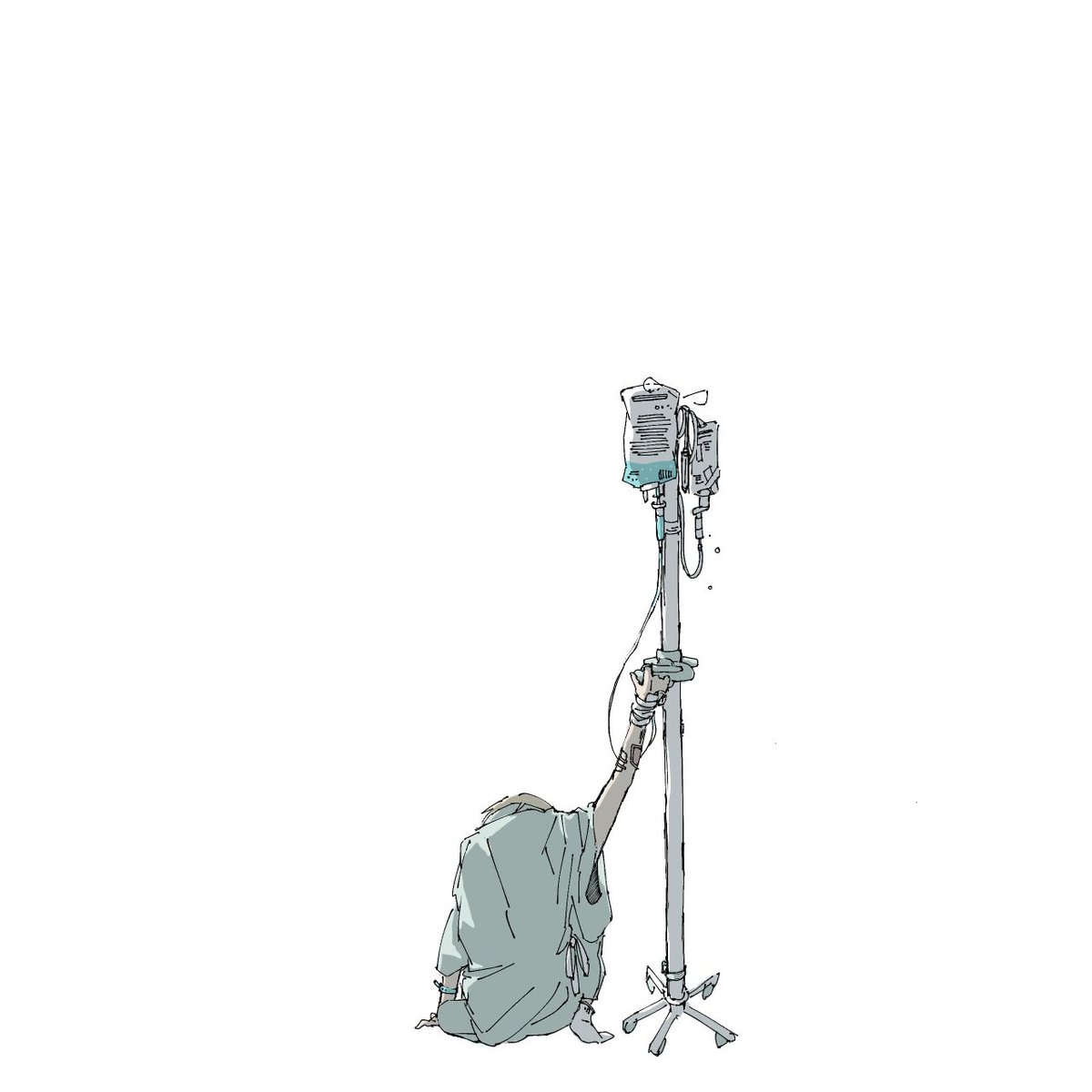 「支え 」 ひとりごとのイラスト