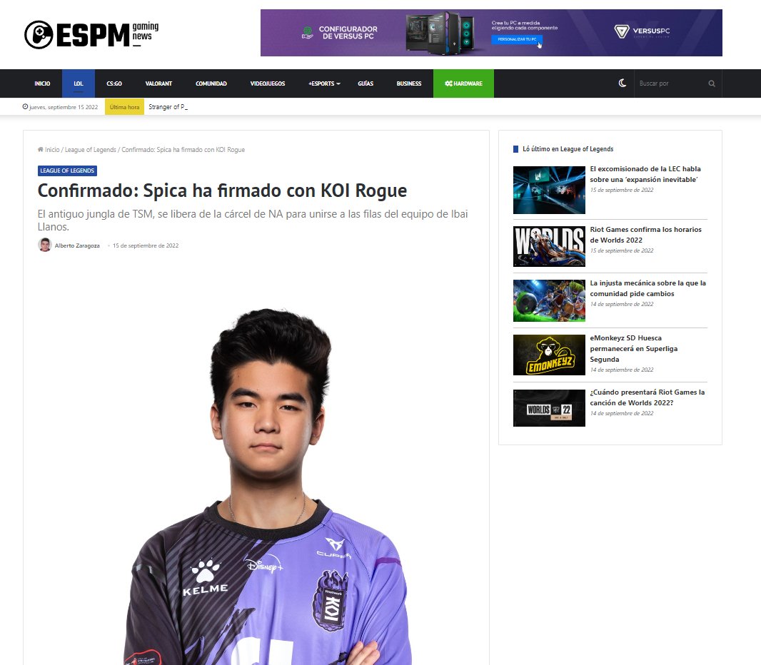 Sí, el mismo on Twitter: "Confirmado por ESPM"