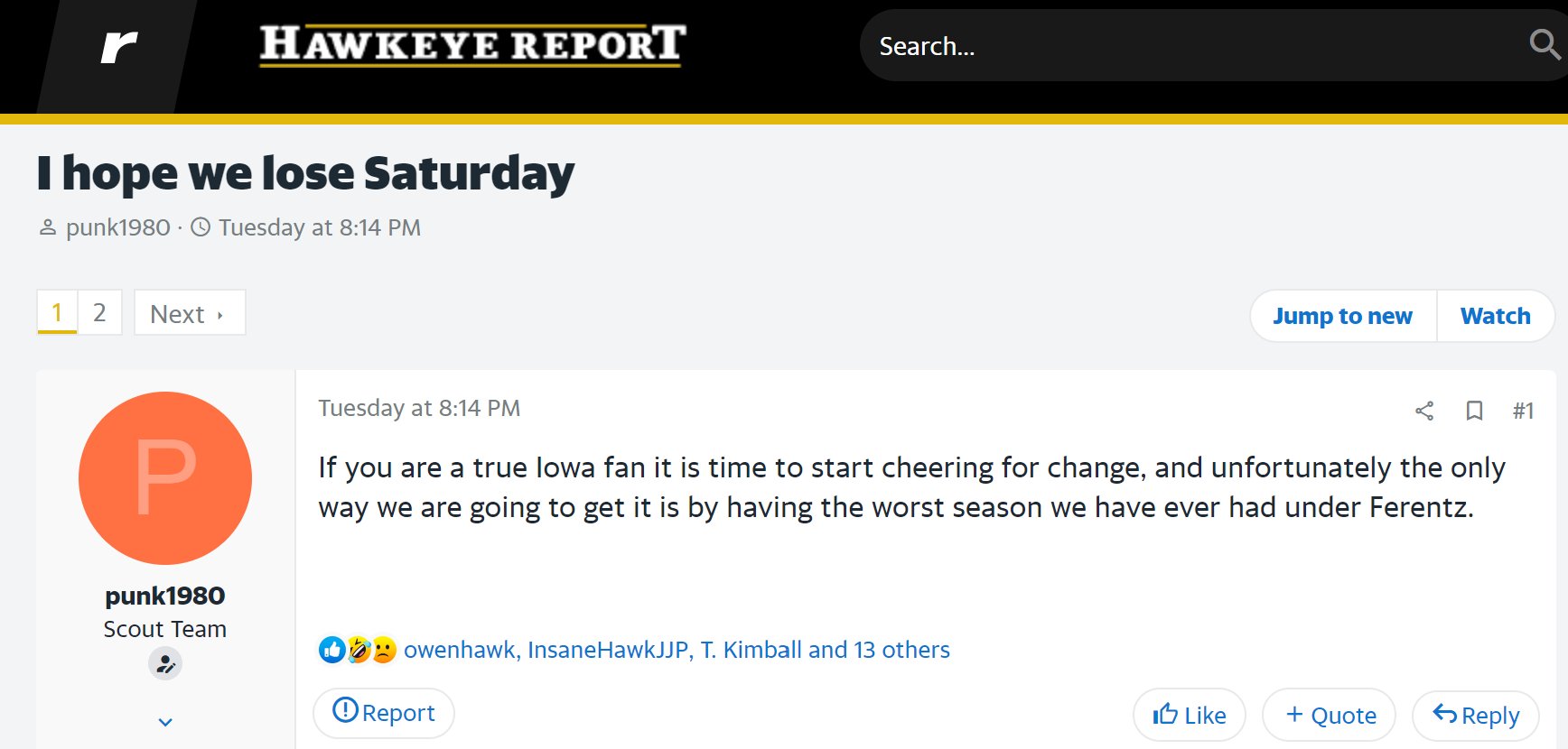 Message Board Geniuses on Twitter: "A true #Iowa fan will cheer for the #Hawkeyes to lose. # ...