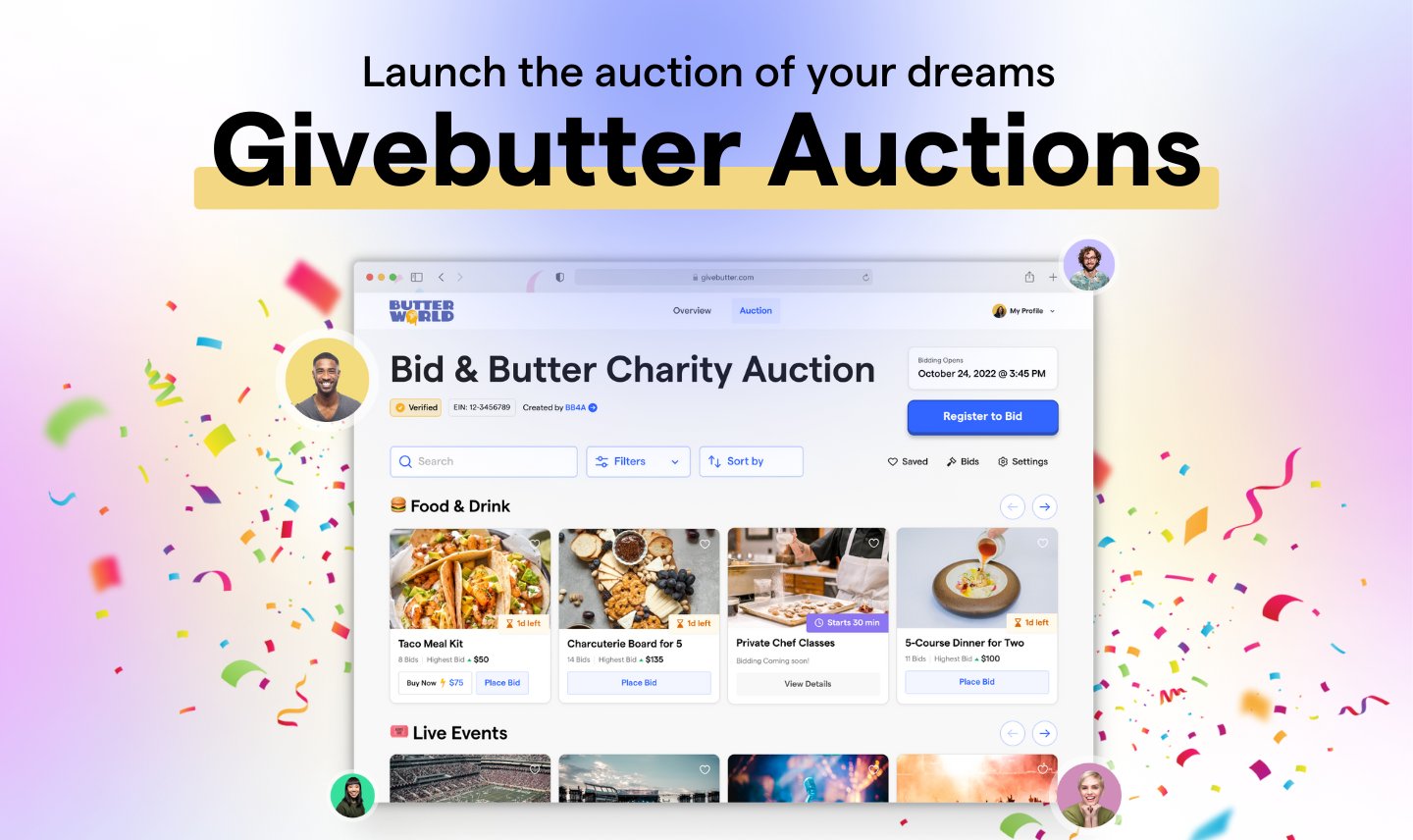 Givebutter on Twitter: "Givebutter Auctions is officially live! 🎉 Check it out and start ...