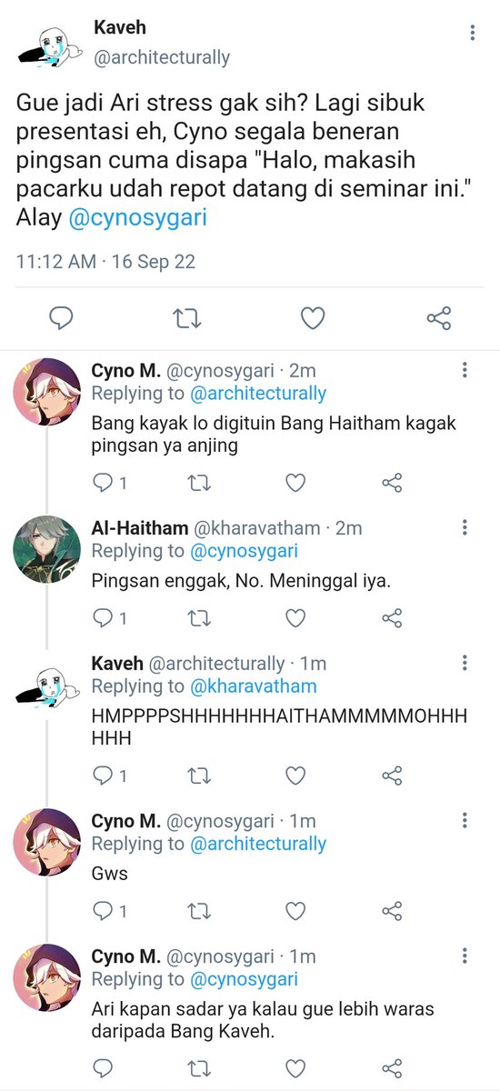 GABUNG KOMUNITAS FANFIC 📌 on Twitter: "au! cw // bxb , bl , ship , cyno x tighnari , cynonari ...