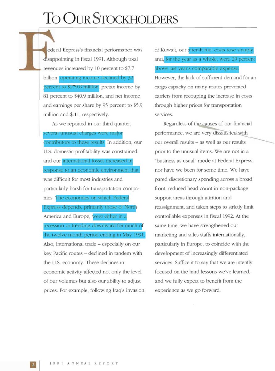 $FDX earnings and its meaning for the FED. Let us go back in history ...
