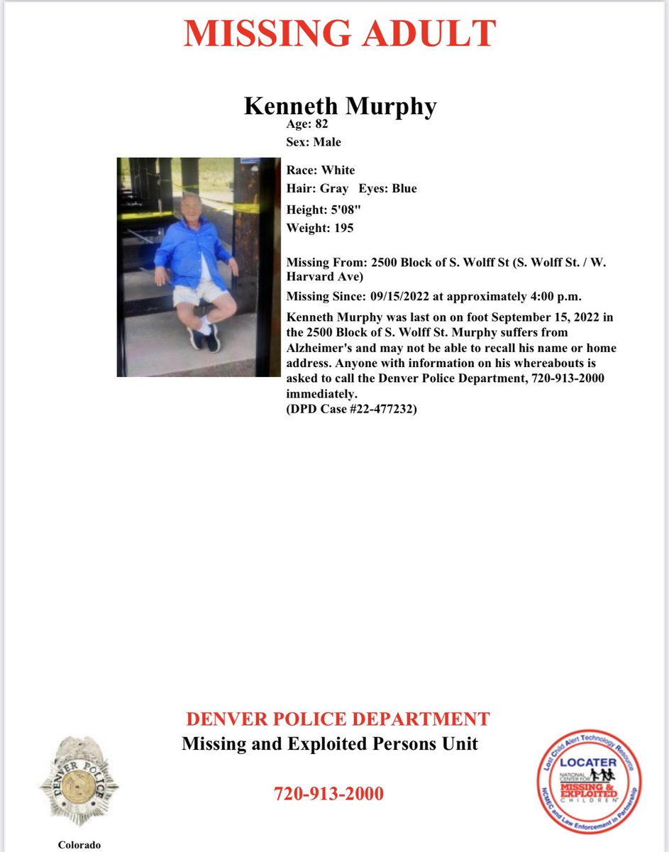 Denver Police Dept On Twitter Missingperson Plz Rt Kenneth