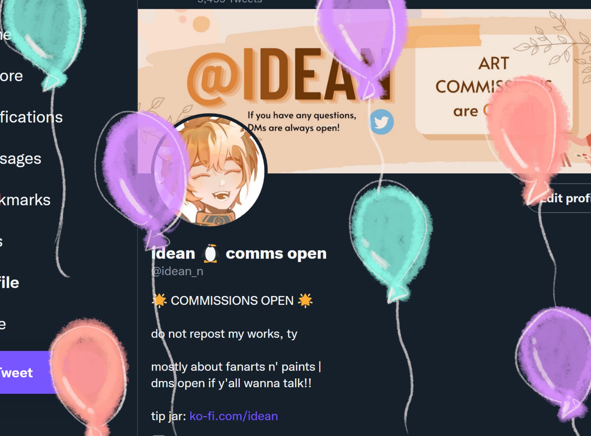 Idean 🐧 Comms Open On Twitter Its Supposed To Be Balloon Day But Twt
