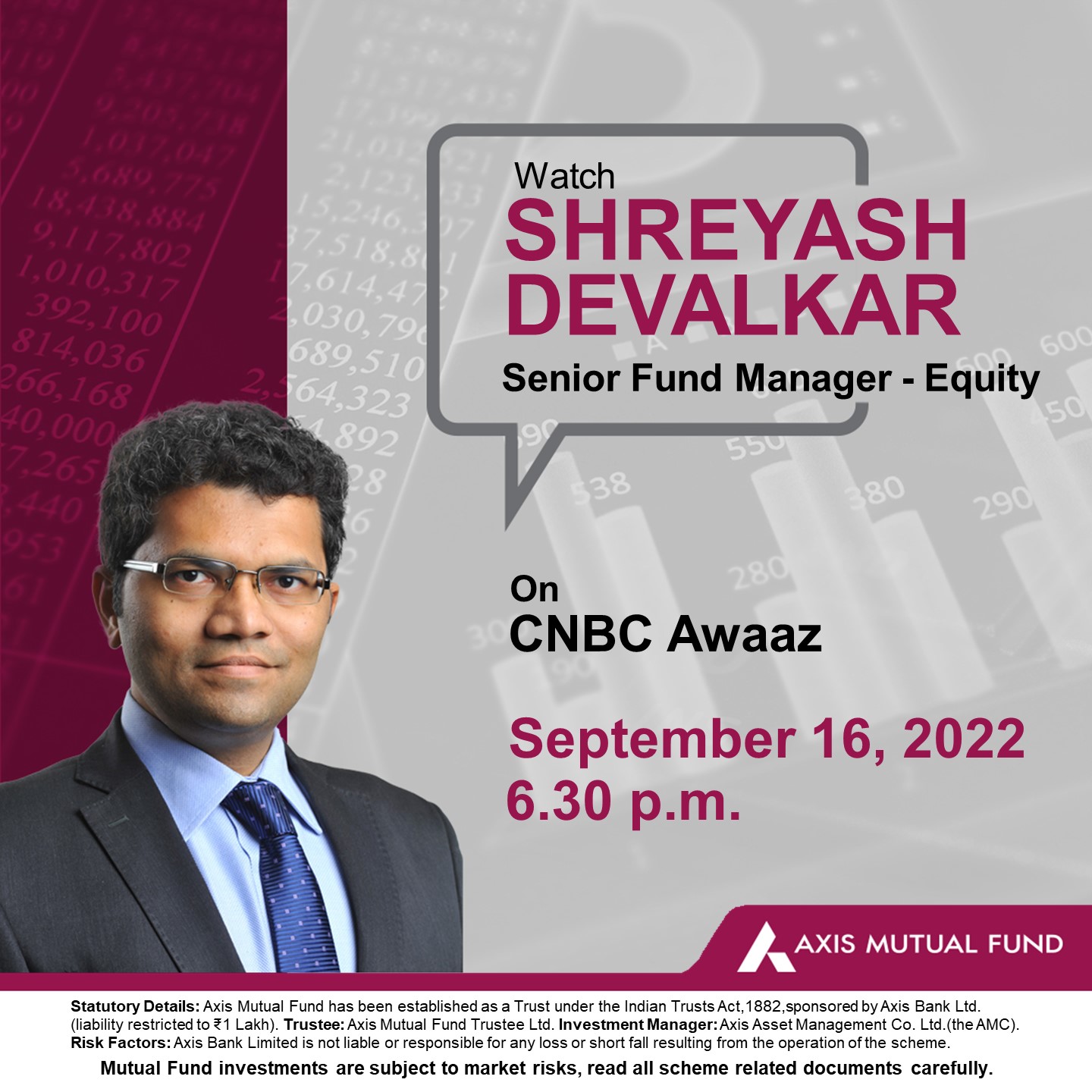 manish on Twitter: "RT @AxisMutualFund: Watch Shreyash Devalkar live on @CNBCAwaaz today at 06. ...