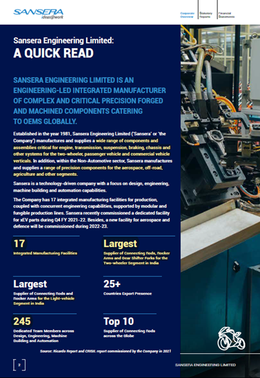 Sansera Engineering "An auto ancillary with Berkshire Hathaway genes ...