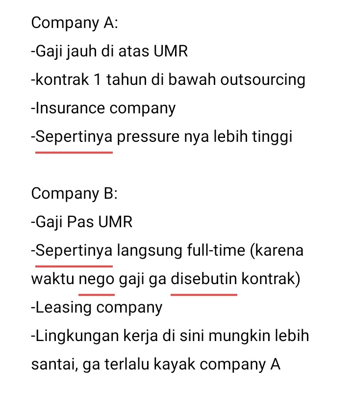 BACA RULES DI (bit.ly/worksfess) on Twitter: "Wrk! Aku freshgrad dan dapet 2 tawaran company ini ...