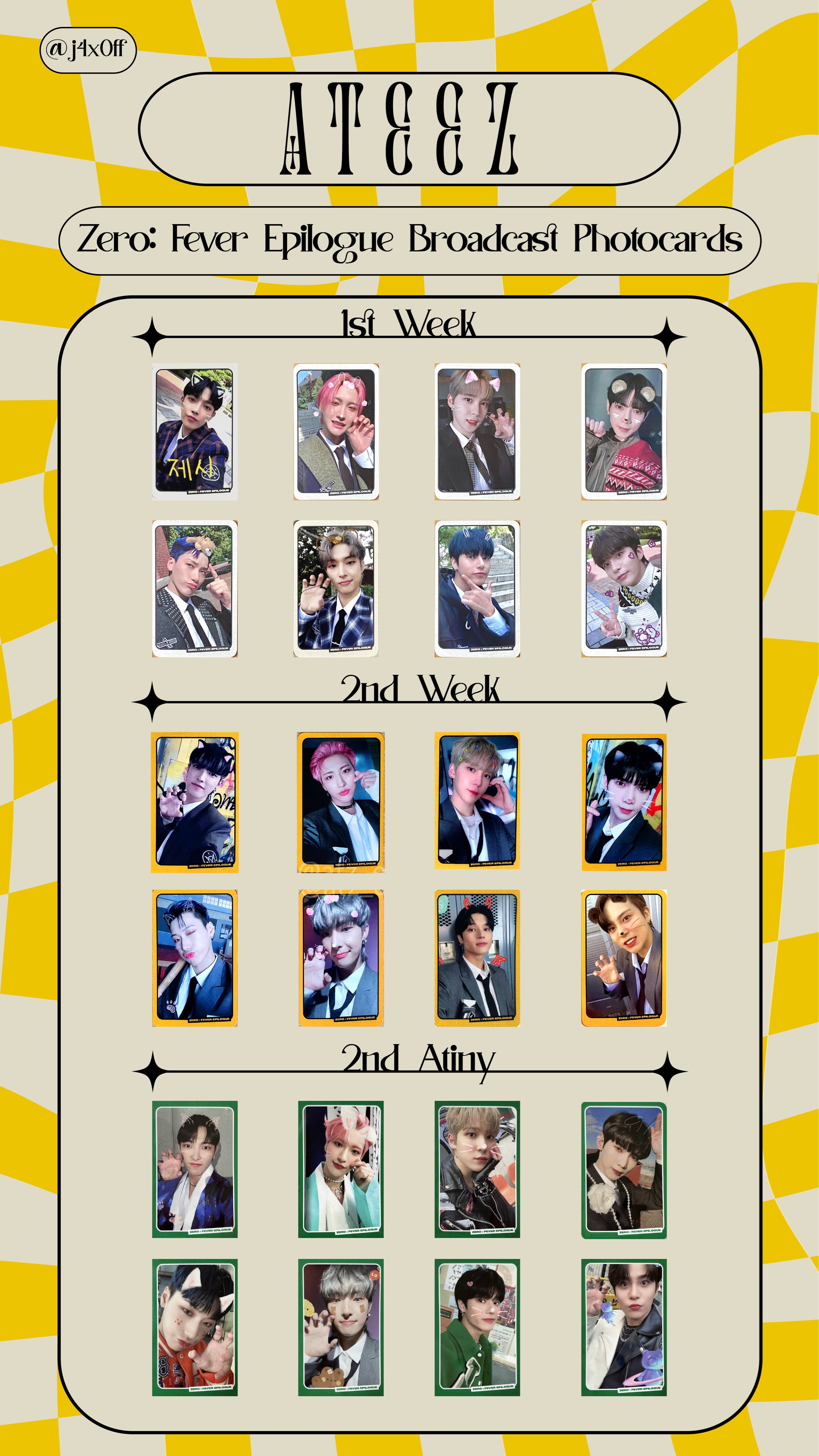 J4X on Twitter: "ATEEZ fever epilogue broadcast photo card pc 220729 Photocard template wishlist ...