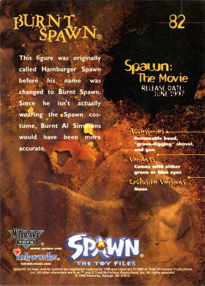 Daily Spawn Archive on Twitter: "Spawn: The Toy Files Trading Card #82: "Burnt Spawn" (1998) #Spawn"
