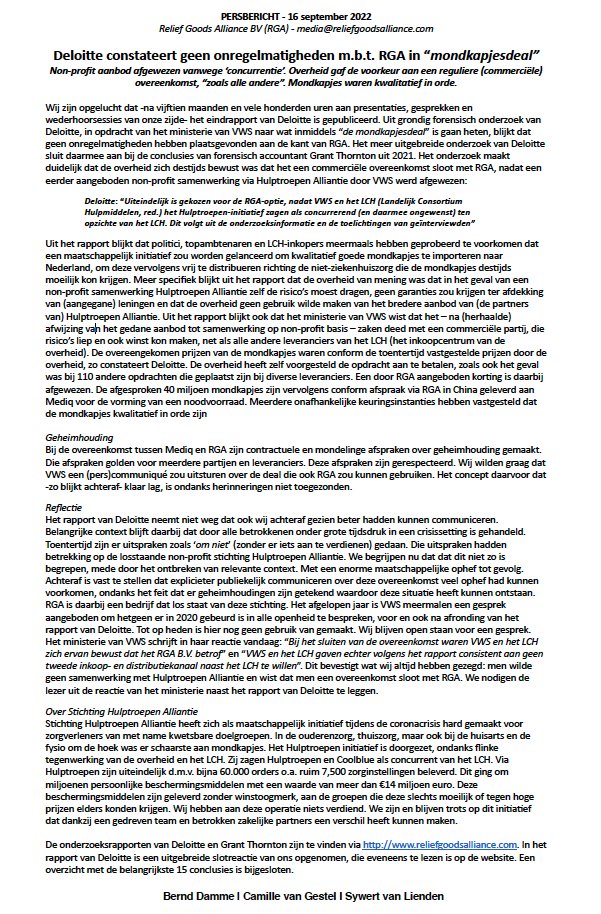 Sywert van Lienden on Twitter: "Vandaag is het rapport van Deloitte verschenen over "de ...