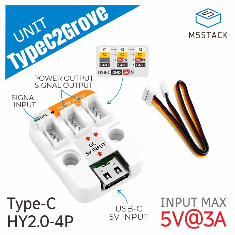 M5Stack on Twitter: "📣📣📣 New product launch!!! USB TypeC 5V DC input Grove hub Unit! Click https ...