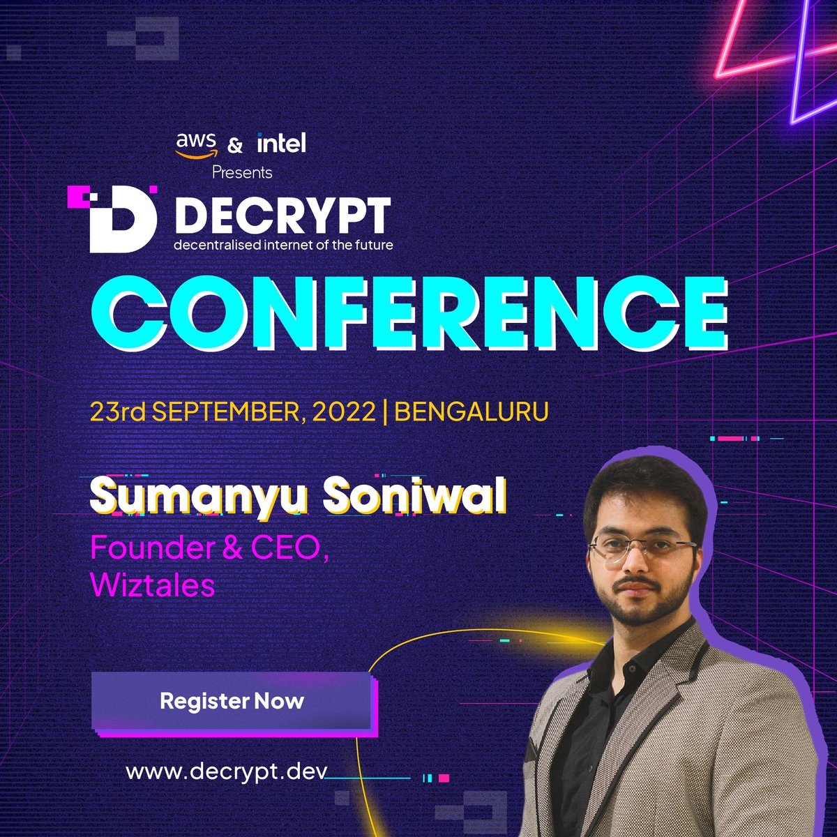 Decrypt on Twitter: "Sumanyu Soniwal - Founder & CEO, Wiztales will be Joining us at Decrypt ...