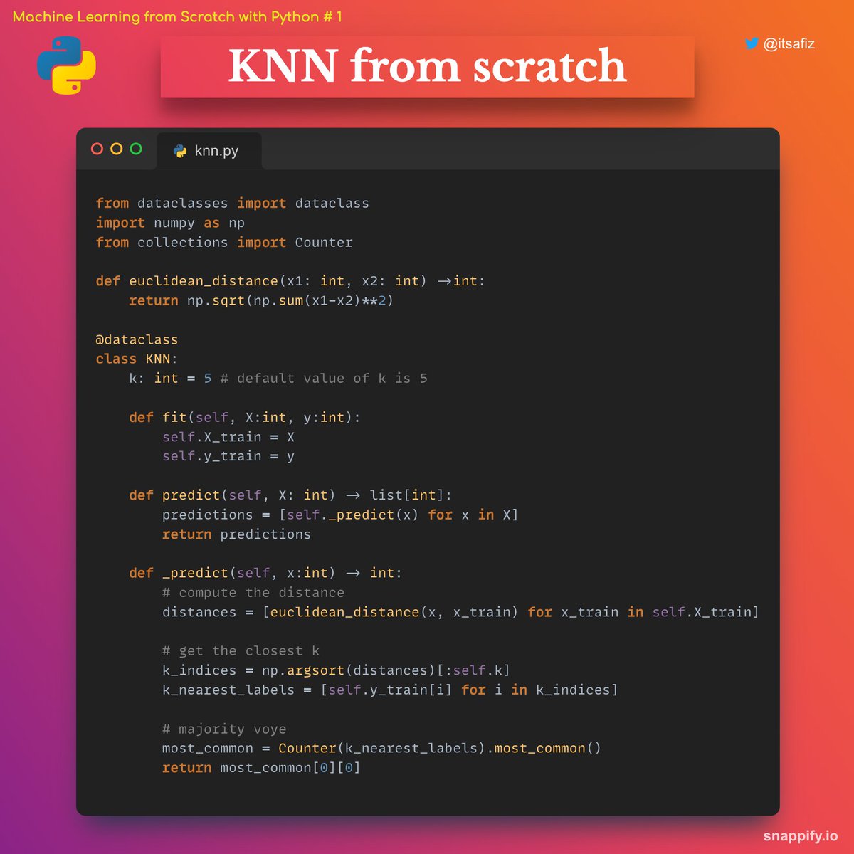 How To Implement 5 Machine Learning Algorithms From Scratch A Thread 🧵👇 Thread From Afiz ⚡️