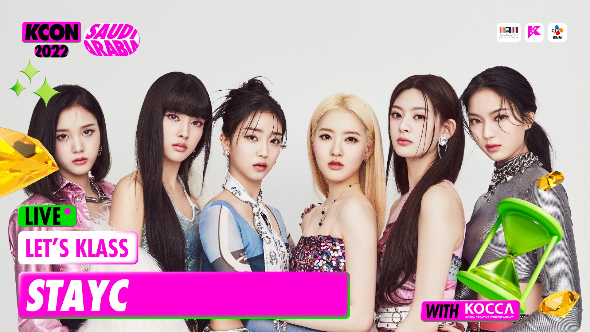 KCON official on Twitter: "💚LET'S KLASS ️ STAYC😎 🔊YouTube Live Streaming will start shortly! 🔗 ...