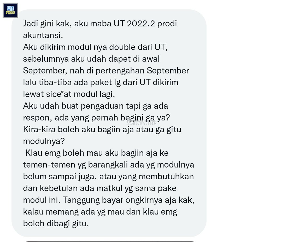 Use UT! for Menfess - UTFESS on Twitter: "Ut! Titipan. Tolong dibantu kak 🙏🏻 https://t.co ...