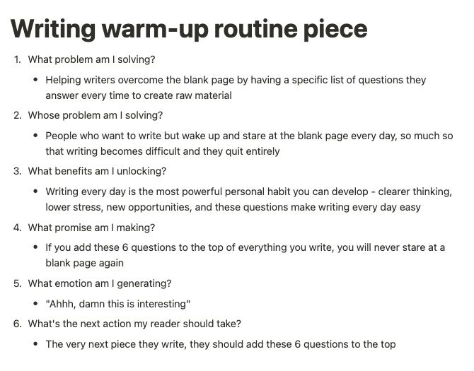 This dead-simple writing "warm up" routine has helped me write every ...