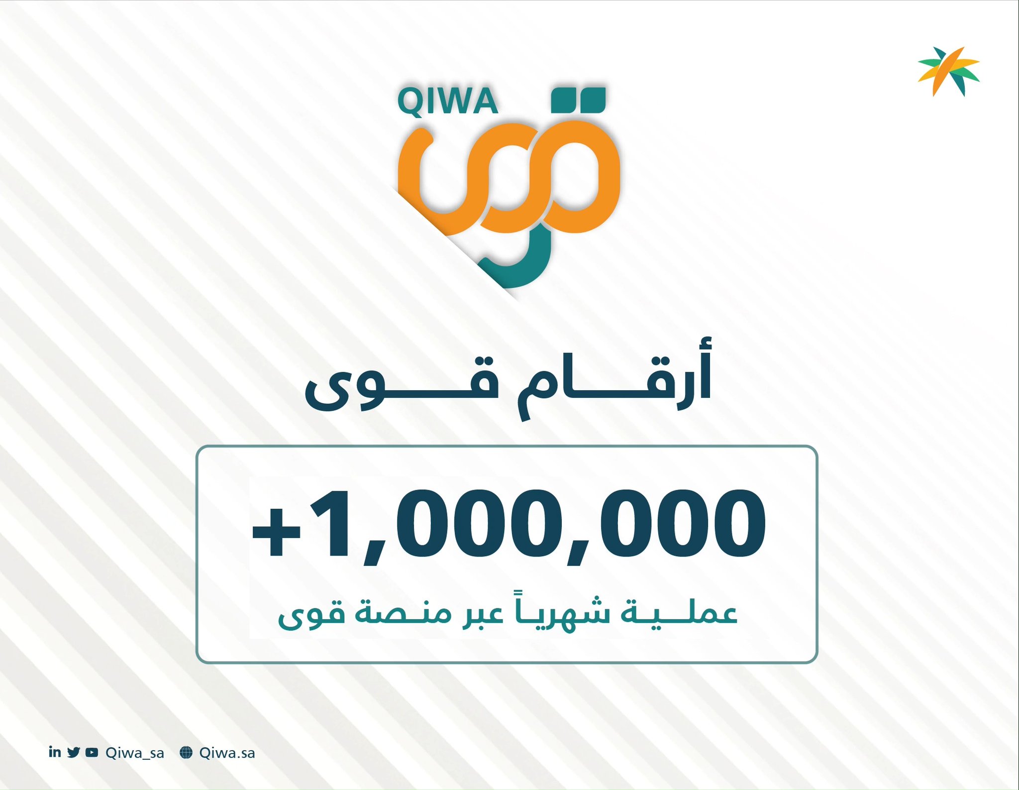 Qiwa | قوى on Twitter: "مليون عملية تتم شهرياً عبر منصة #قوى والتي لها دوراً هاماً في دعم منظومة ...