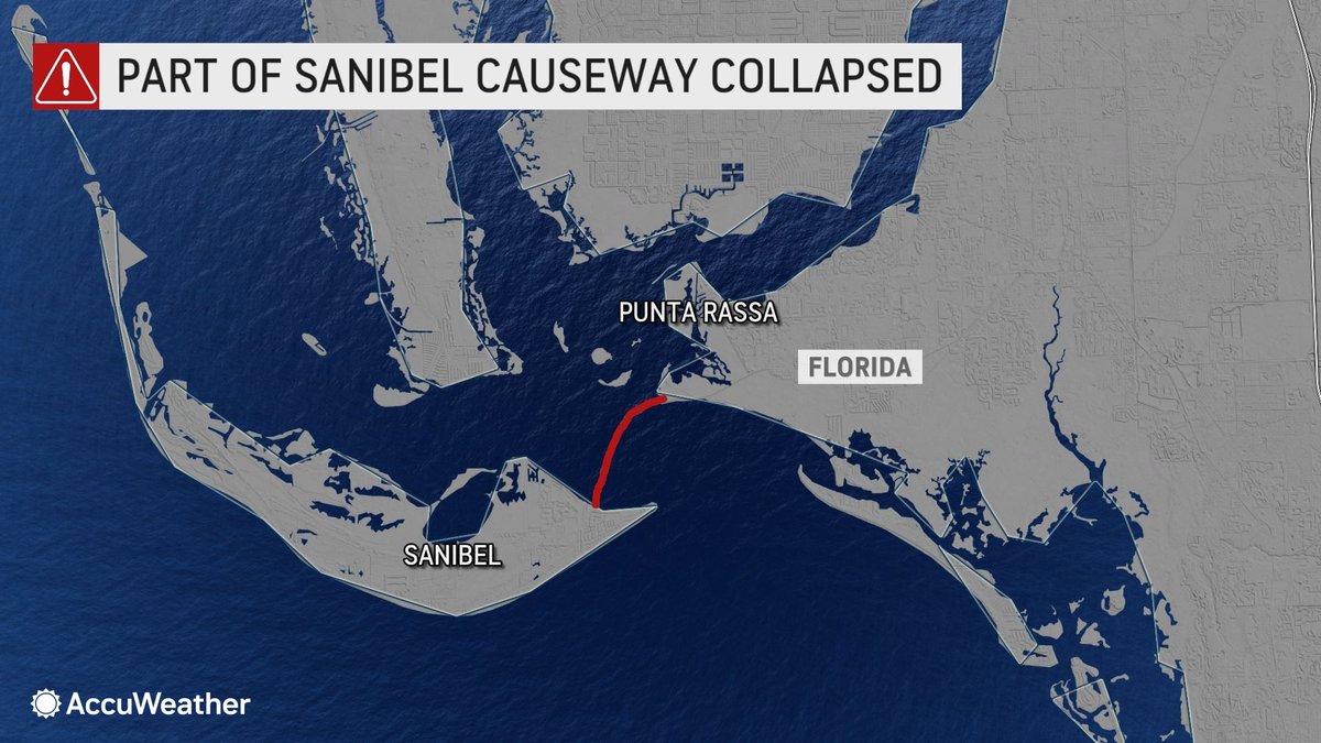 A section of the Sanibel Causeway, the only bridge that leads to ...