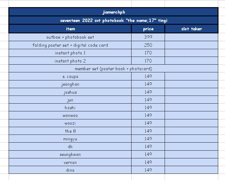 jiamerchph || ₱99 svt album 📌 on Twitter: "wts lfb ph seventeen 2022 svt photobook "THE NAME; 17 ...