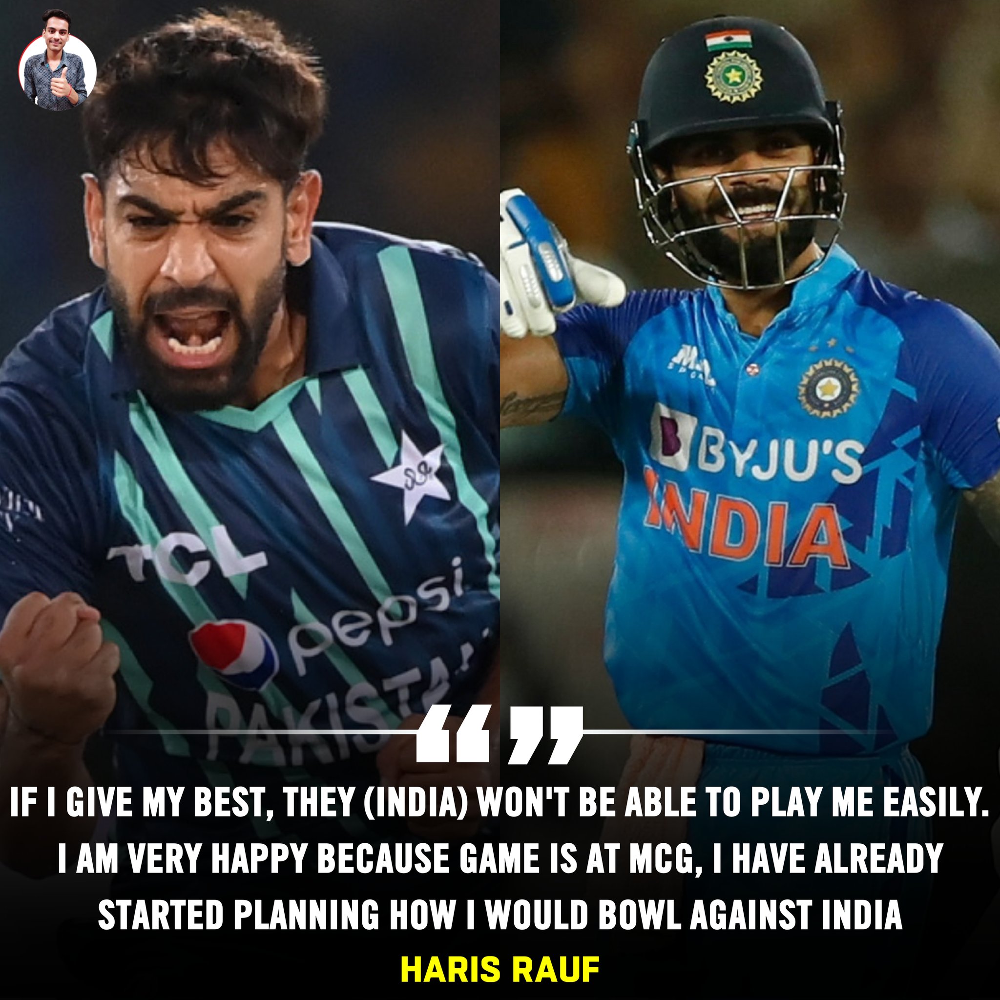 Dr. Cric Point 🏏 on Twitter: "Haris Rauf warned India by saying "they won't be able to play me ...