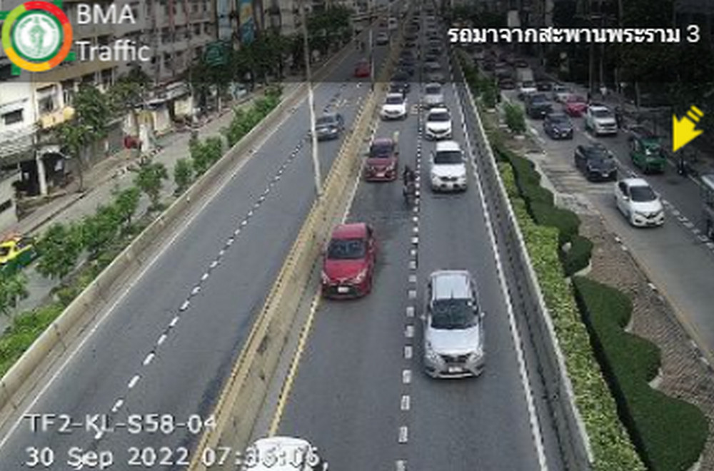 FM91 Trafficpro on Twitter: "07.38 น. ถนนพระราม 3 ขาเข้า ก่อนถึงสะพานข้ามแยกแยกเจริญราษฎร์เล็ก ...
