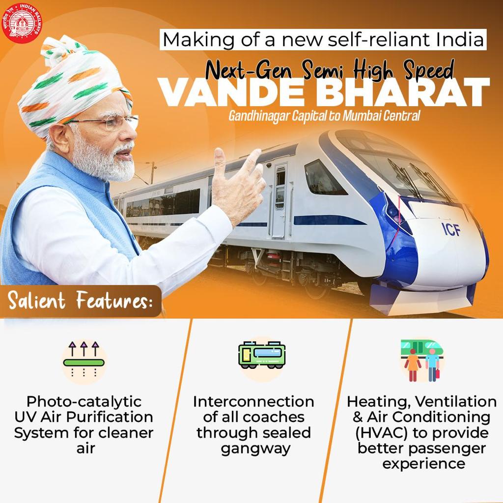 South Central Railway on Twitter: "A 'Make in India' success story! The next-gen Vande Bharat ...