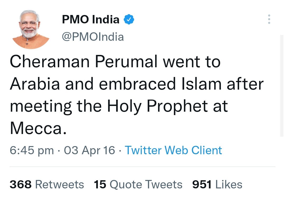 Cheraman Perumal was a medieval Hindu King of Kerala, who, centuries ...