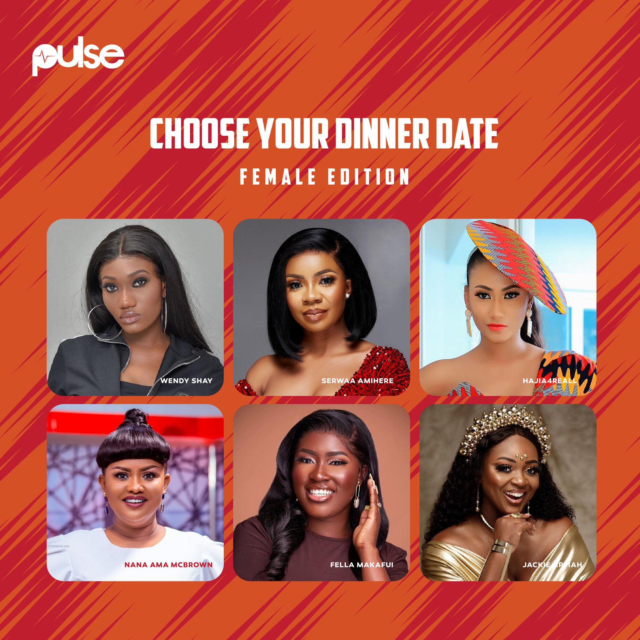 Pulse Ghana on Twitter: "Who are you choosing for a dinner date?🤔😊⁣ ⁣ #PulseTeaser https://t.co ...