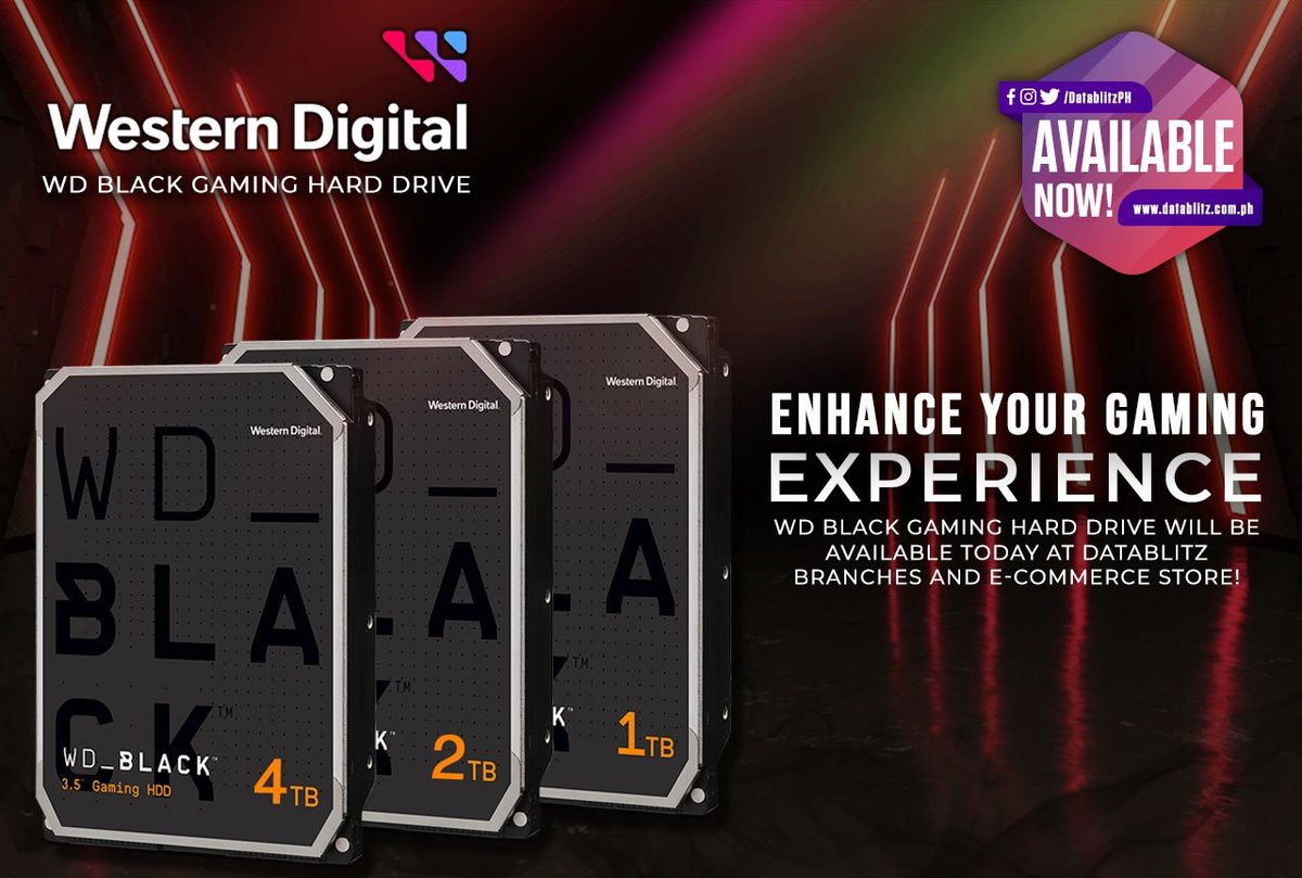 DataBlitz on Twitter: "ENHANCE YOUR GAMING EXPERIENCE WD Black Gaming Hard Drive will be ...