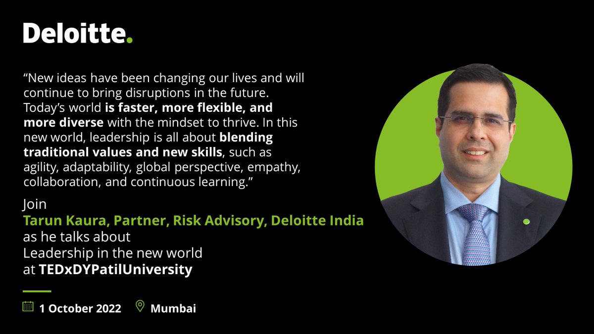 Deloitte India on Twitter: "Tarun Kaura, Partner, #RiskAdvisory, Deloitte India is all set to ...