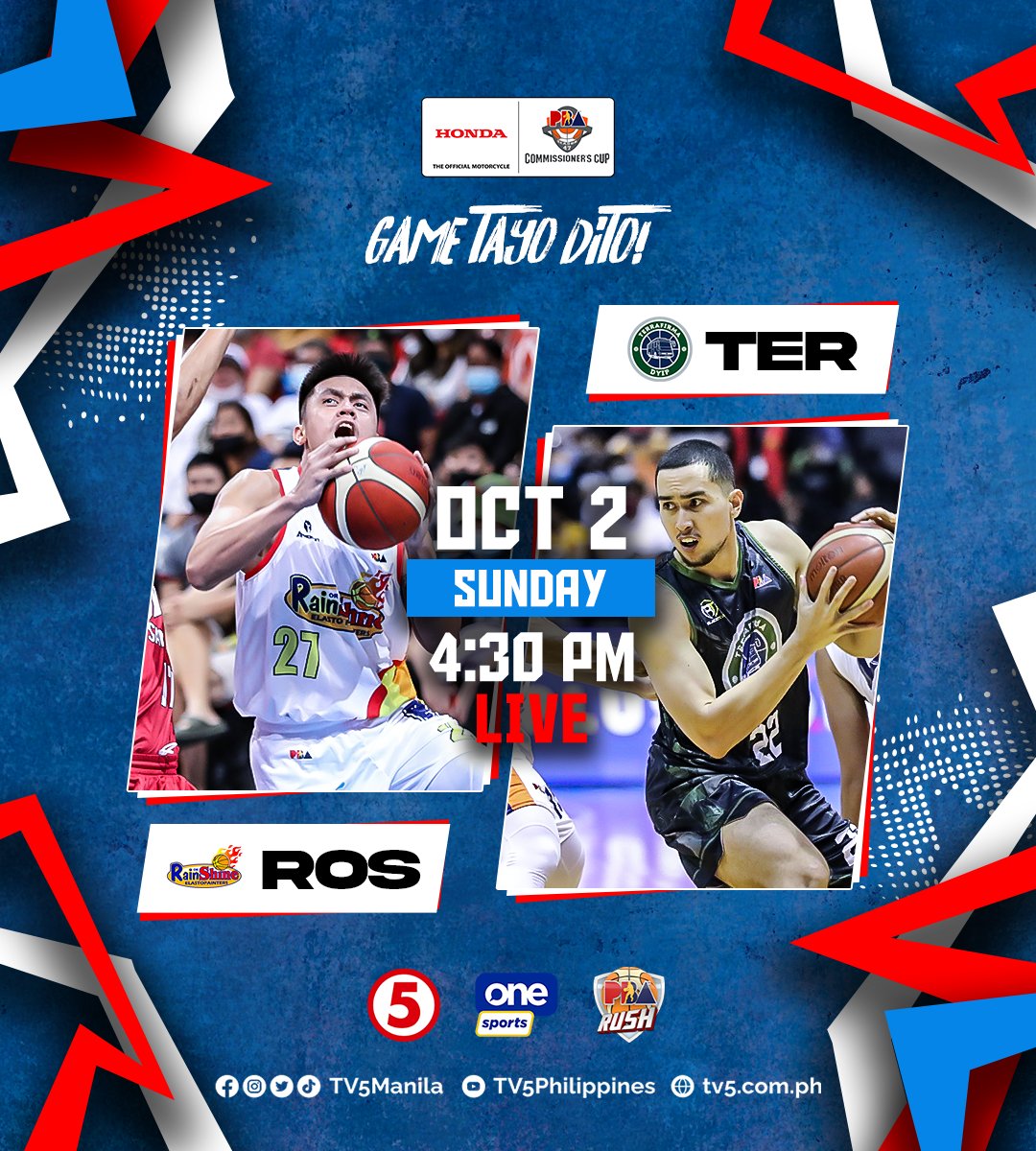 TV5 on Twitter: "Honda 47th Season PBA Commissioner's Cup: Rain or Shine Elasto Painters vs ...