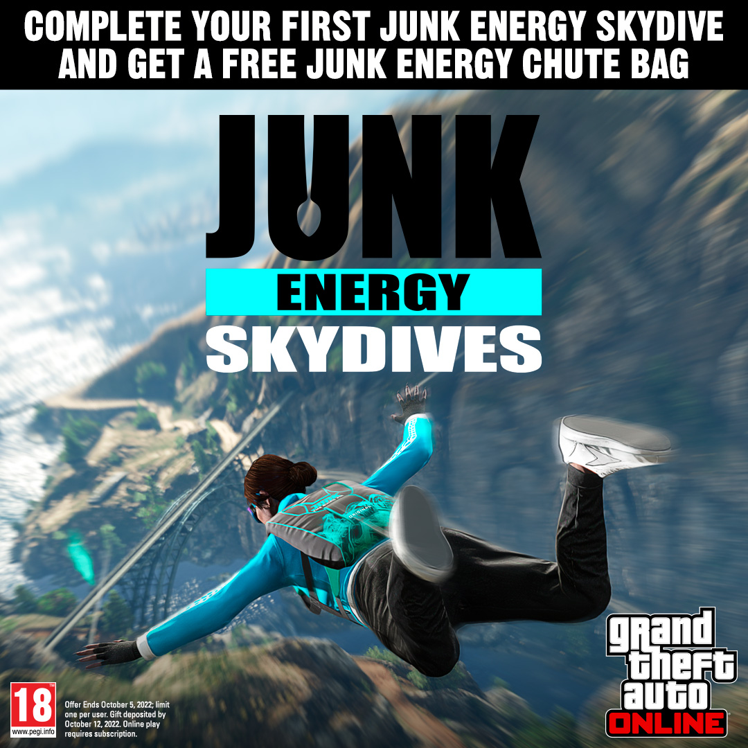 Get a FREE Junk Energy Chute Bag for completing any Junk Energy Skydive ...