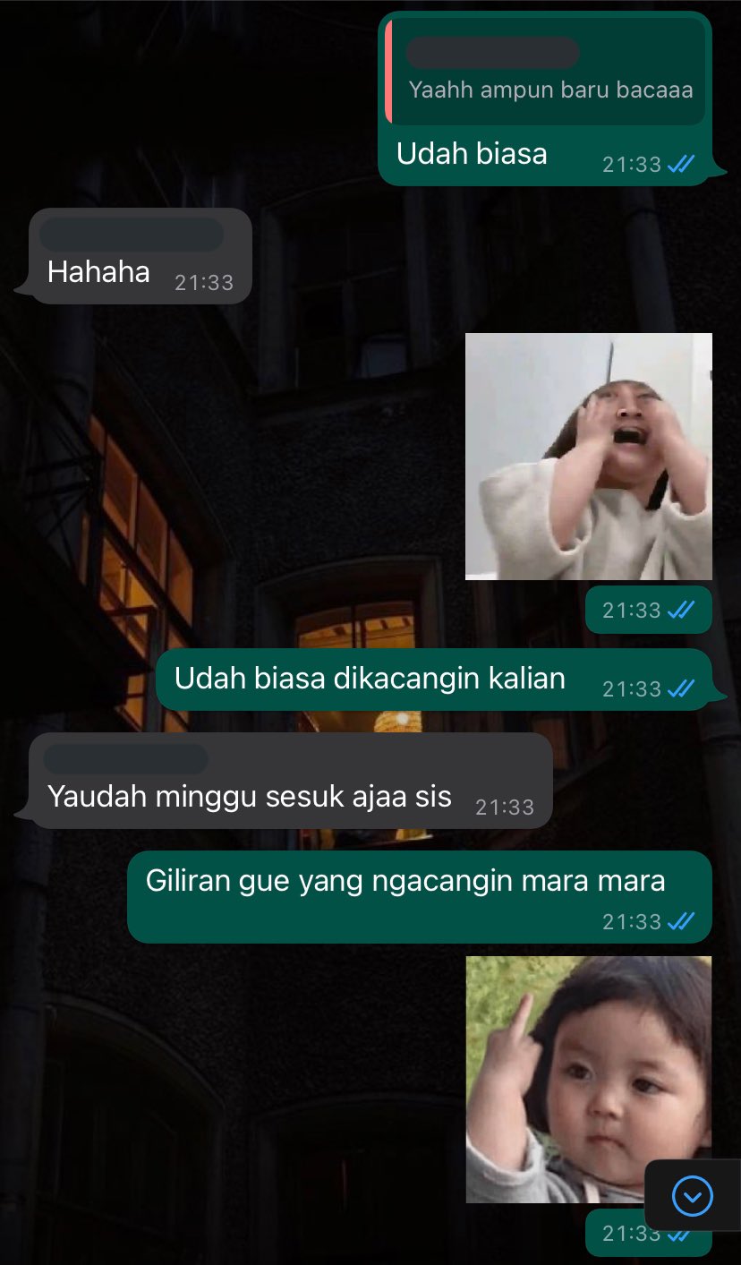 baby on Twitter: "Kalo ga sayang, kadonya pada gua bakarin☺️ ( chat dari kapan tau dibales wayah ...