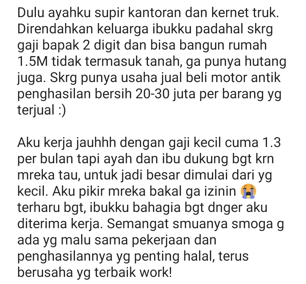 BACA RULES DI (bit.ly/worksfess) on Twitter: "Ayahku bilang "inilah hasil kerja yang jujur ...