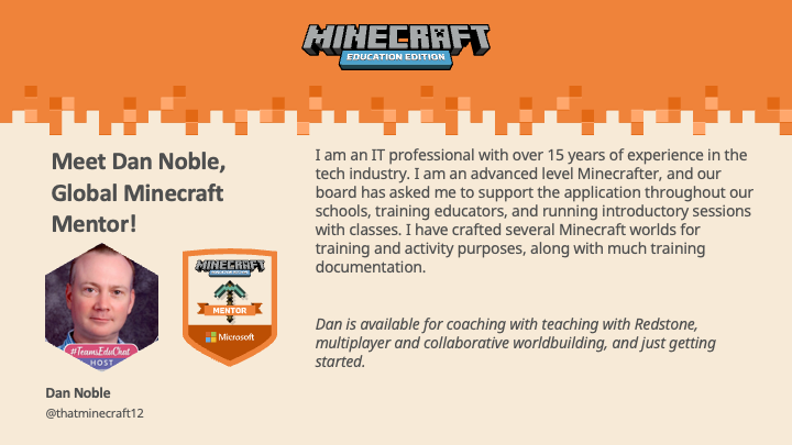 Minecraft: Education Edition on Twitter: "Meet @thatminecraft12, an IT Classroom Technician with ...