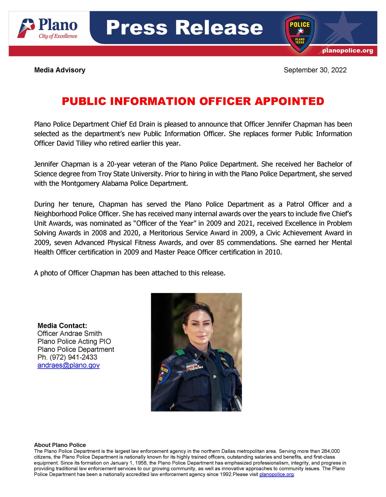 Plano Police Department More Join The Force — Plano PD Welcomes