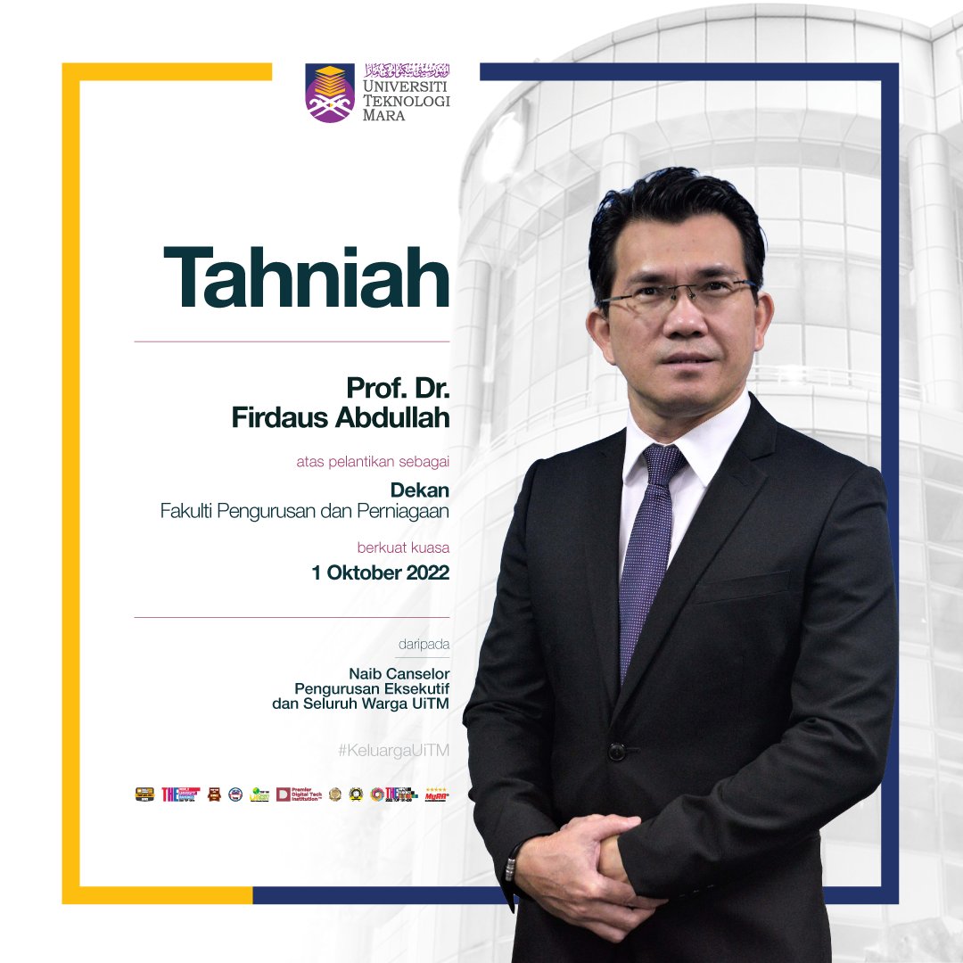 UiTM Official on Twitter: "𝐓𝐀𝐇𝐍𝐈𝐀𝐇 diucapkan kepada YBhg. Prof. Dr. Firdaus Abdullah atas ...