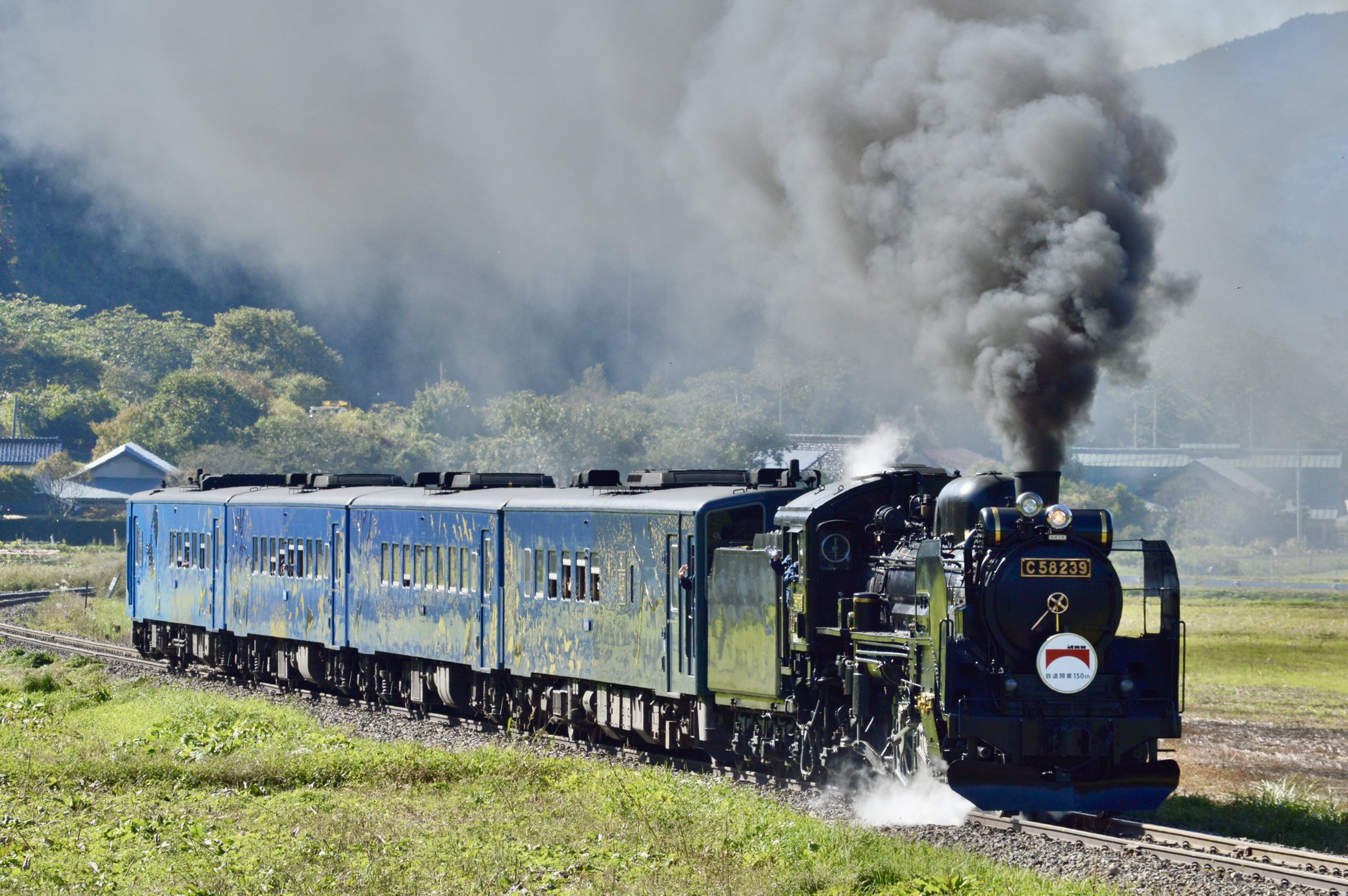 Chuo211 on Twitter: "2022.10.1 SL銀河 釜石行 C58 239+キハ141 鉄道開業150年ヘッドマーク付き 追っかけて2箇所目で撮影。 車に乗せてくださった方 ...