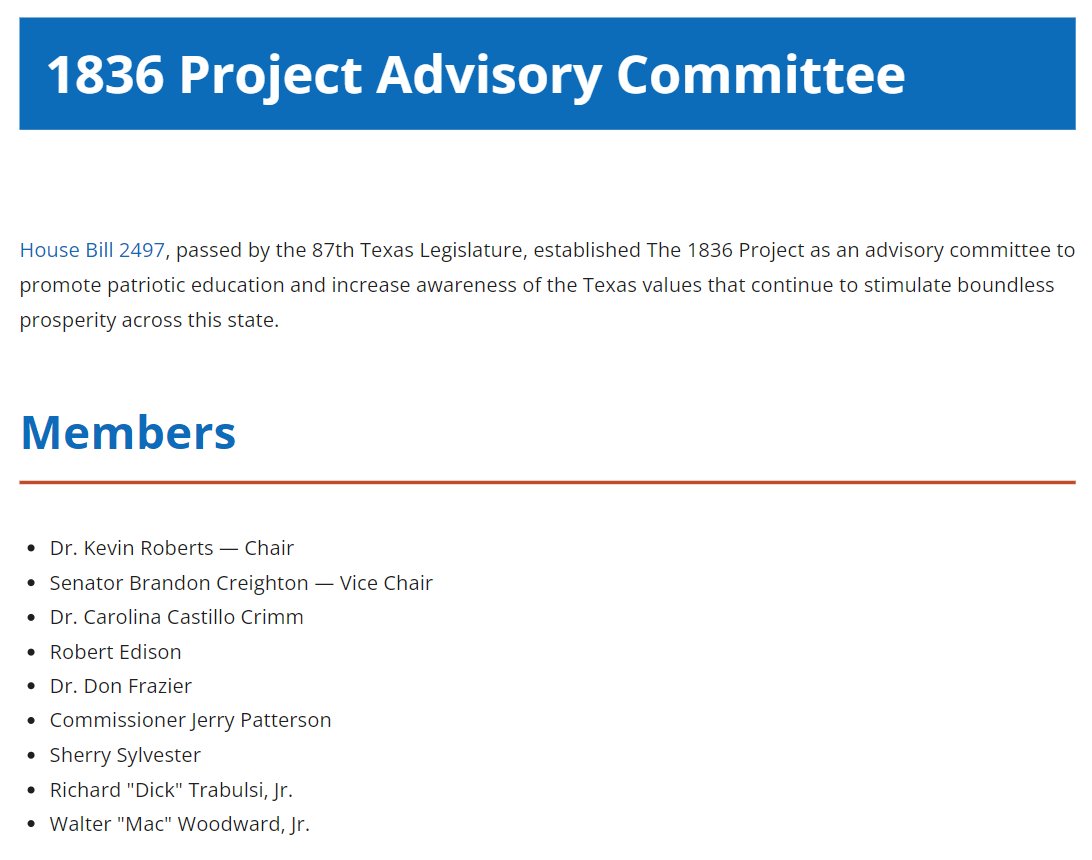 Last month @GovAbbott's "1836 Project" committee, created "to promote ...