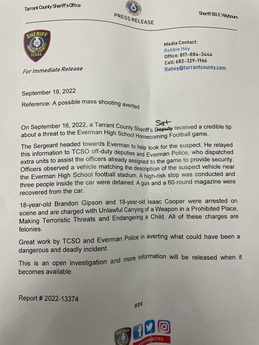 Fox 4 News On Twitter Rt Davidsfox4 Breaking Tarrantcountyso Says