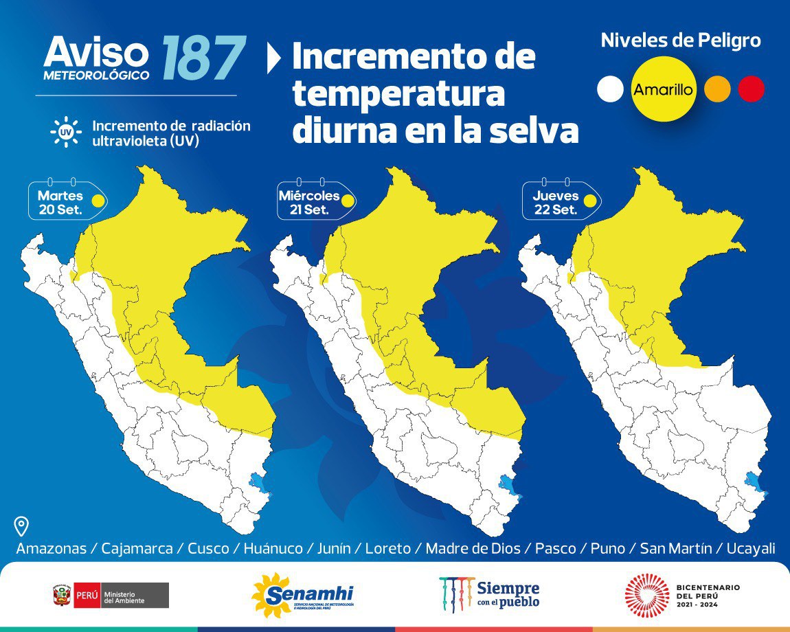 Senamhi On Twitter Aviso Del 20 Al 22 Setiembre Se Registrará El