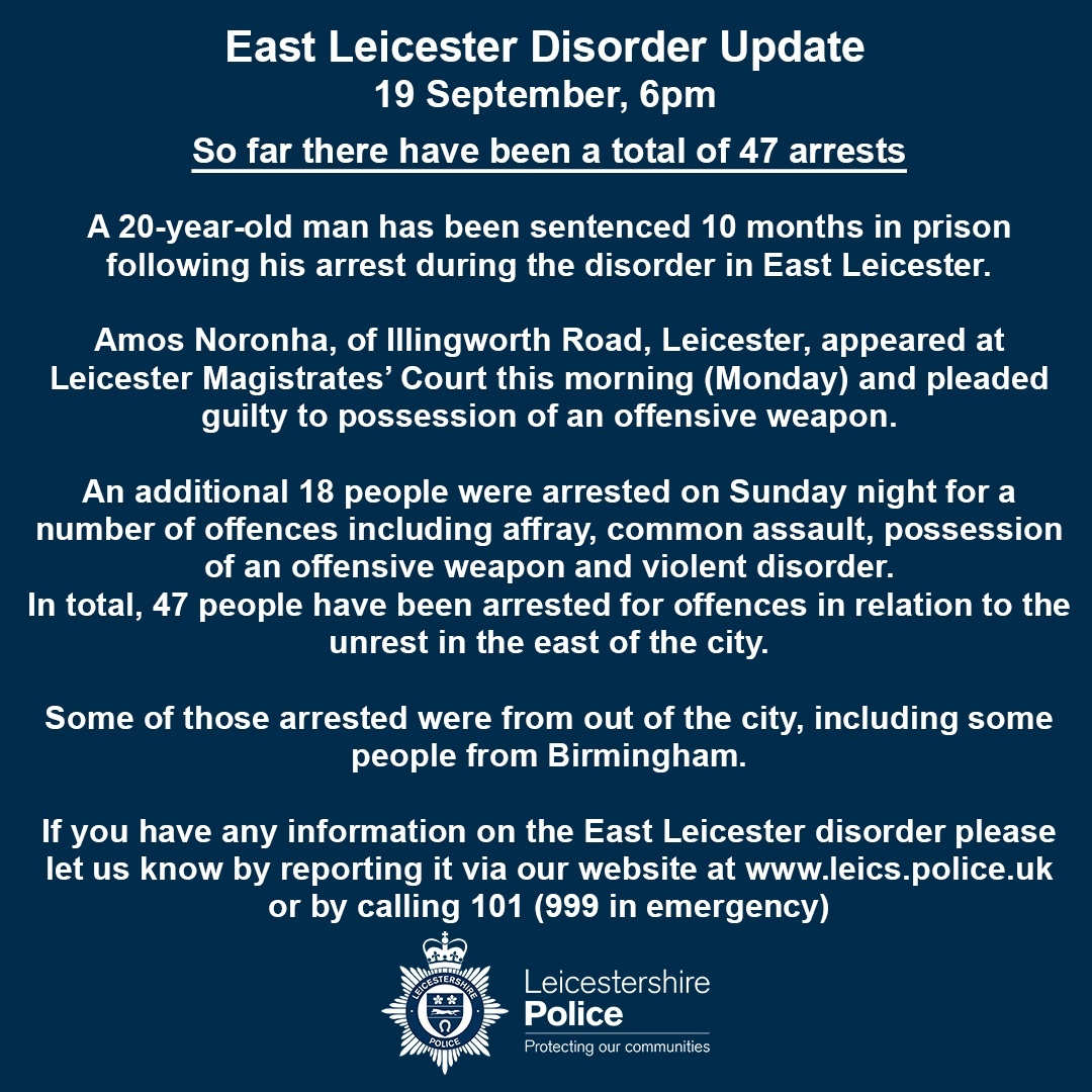 Leicestershire Police On Twitter A Further Update On Our Response To