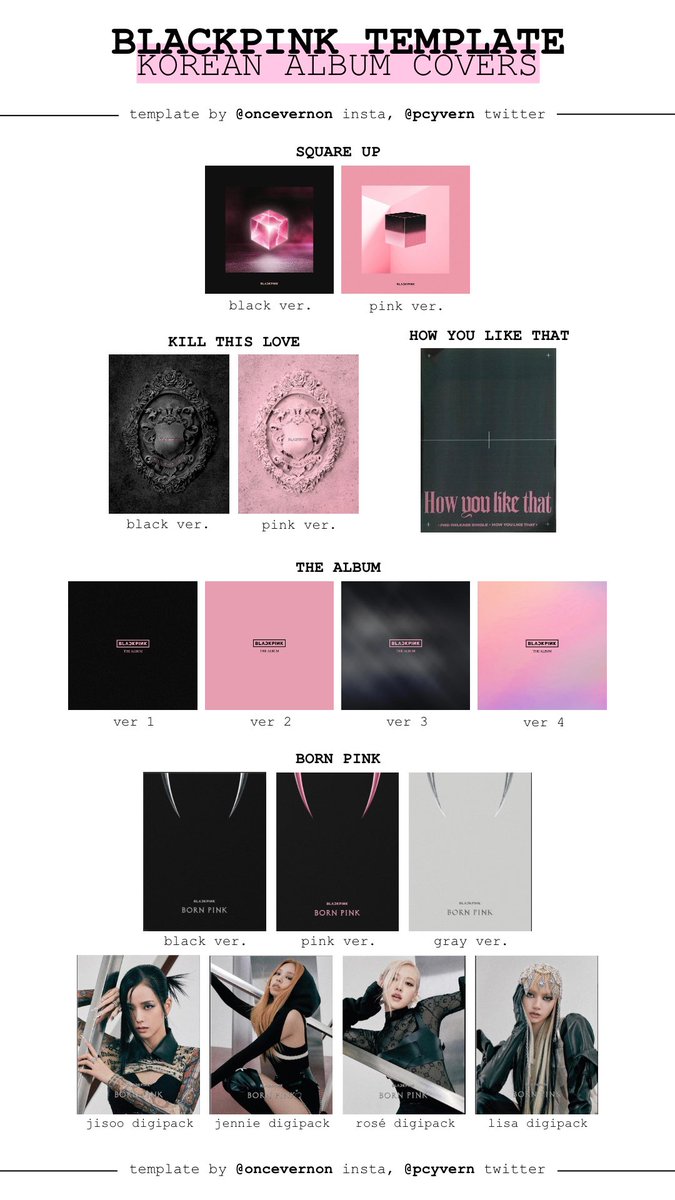 bella on Twitter: "blackpink korean album covers template updated with the born pink albums ...