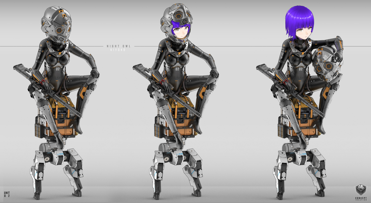 Hew Yin Teck on Twitter: "Night Owl - Kiyoko #ドット絵 #scifi #Future_Style #conceptart #female # ...